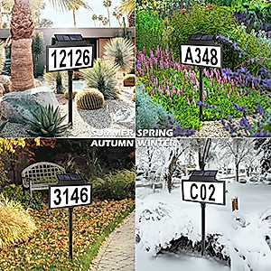 LeiDrail Solar Address Sign House Number for outside LED Illuminated Outdoor Address Plaque Waterproof Lighted Up for Home Yard Street