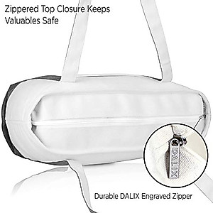 DALIX Heartbeat Embroidered Premium Cotton Canvas RN Nurse Tote Bag in Grey