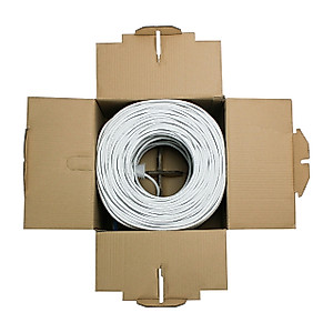 NavePoint CAT6 Ethernet Cable - CCA Bulk CAT6 Cable 500ft Ethernet Cable, 550MHz, 23AWG 4 Pair, Unshielded Twisted Pair (UTP), Solid White