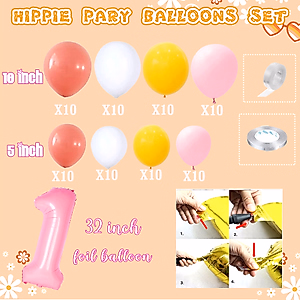 Groovy One Birthday Decorations, One Groovy Baby Birthday Decorations Girl, Groovy Balloons, Backdrop, Cake Topper, Banners for Groovy Birthday Party Decorations, baby girl 1st birthday