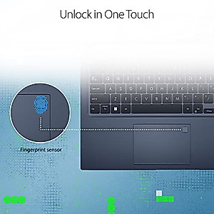 ASUS VivoBook 15 Slim Laptop, 15.6 inch FHD Display, Intel Core i5-1240P CPU, Intel Iris Xe Graphics, 8GB RAM, 512GB SSD, Fingerprint Sensor, Windows 11 Home, Quiet Blue, F1502ZA-DS52