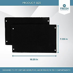 2 Pack Replacement Air Filters for Whirlpool Low Profile Microwave Oven – Activated Charcoal Filters for Over the Range Microwave Hood Models WML55011HS and WML75011HZ (Whirlpool 10.25"x7.125")