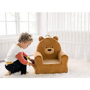 Soft Landing Animal Adventure Brown Sweet Seats, Premium and Comfy Toddler Lounge Chair with Carrying Handle & Side Pockets Bear
