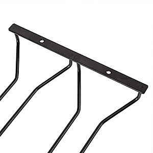 Dianoo 30.5cm Black Wine Glass Rack, Wine Glass Holder Under Shelf, Stemware Rack Under Cabinet, 2 Rows