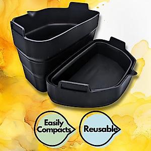 SimplyRye Silicone Slow Cooker Liners fits 6QT Crockpot, Reusable/Leakproof, Slow Cooker Divider Insert Liners, Dishwasher Safe (2 in 1 Black fits 6QT)