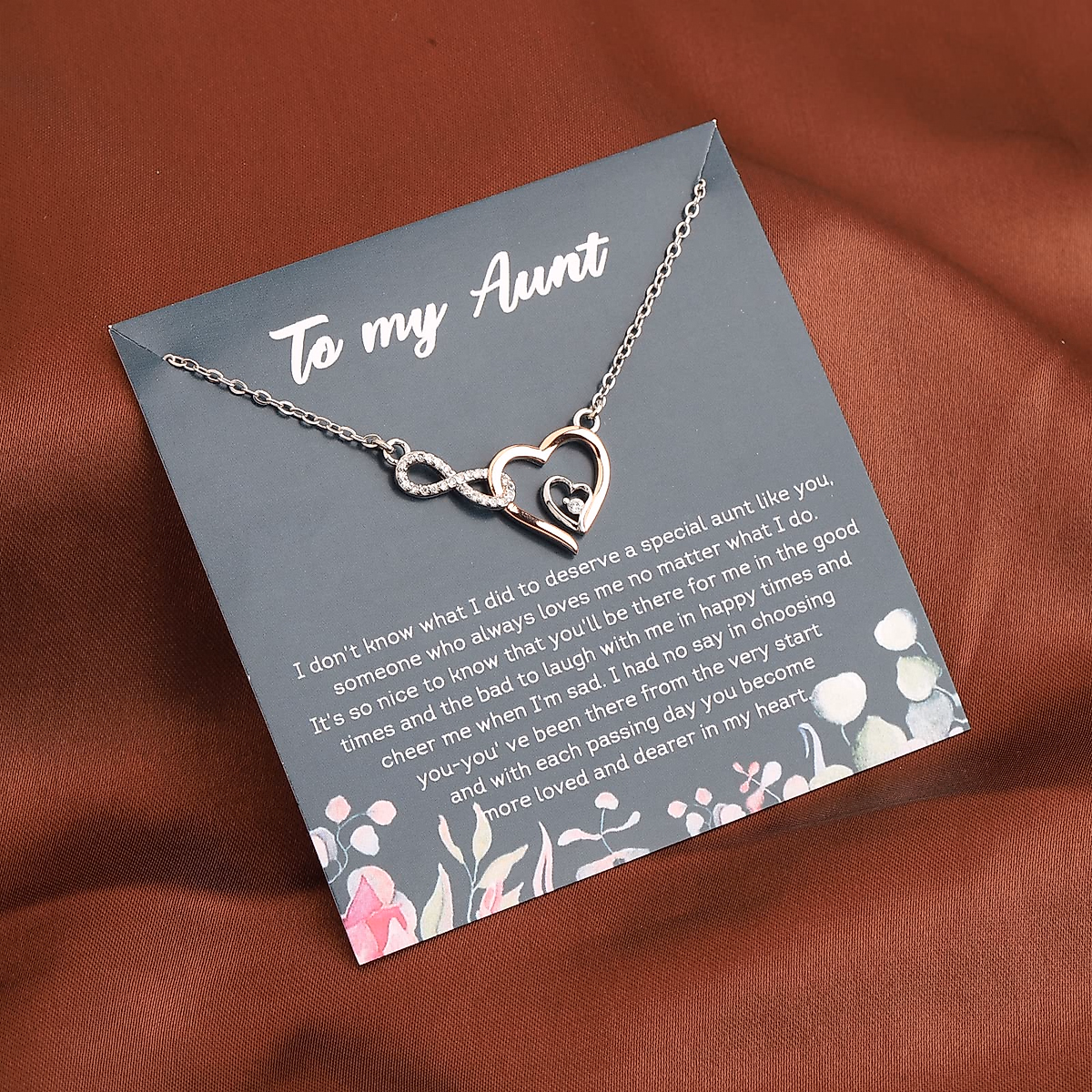 PLITI Aunt Gift From Nephew Niece To My Aunt Necklace Auntie gift Infinity Heart Pendant Aunt Appreciation Gift Special Aunt Jewelry (aunt Infinity Heart nec)