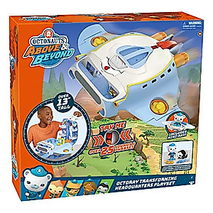 Octonauts Above & Beyond | Octoray Transforming Playset | 7 Pieces | 25+ Lights and Sounds, Multicolor
