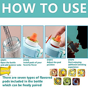 Xerial Sports Air Water Bottle BPA Free Starter up Set Drinking Bottles,650ML Fruit Fragrance Water Bottle,with 7 Flavour pods%0 Sugar Water Cup,for Gym and Outdoor Gift (Black)