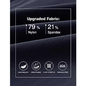 TBMPOY Men's Golf Shorts 9" Lightweight Stretch Quick Dry Dress Work Casual Flat Front Shorts with 3 Zipper Pockets Navy 34