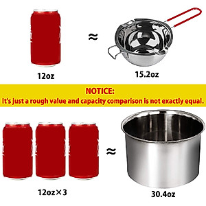 Stainless Steel Double Boiler Melting Pot with Heat Resistant Handle, Large Capacity Chocolate Melting Pot for Butter Candy Butter Cheese, Candle Making (450/900ML)