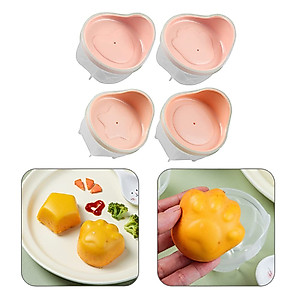 HEMOTON 4pcs Children Steamed Egg Mold Donut Mold Ice Cubes Chocolate Silicone Cupcake Egg Tart Molds Pancake Poaching Rings Diy Mold Pudding Jars Pudding Containers Self Made Pp Baby Mug