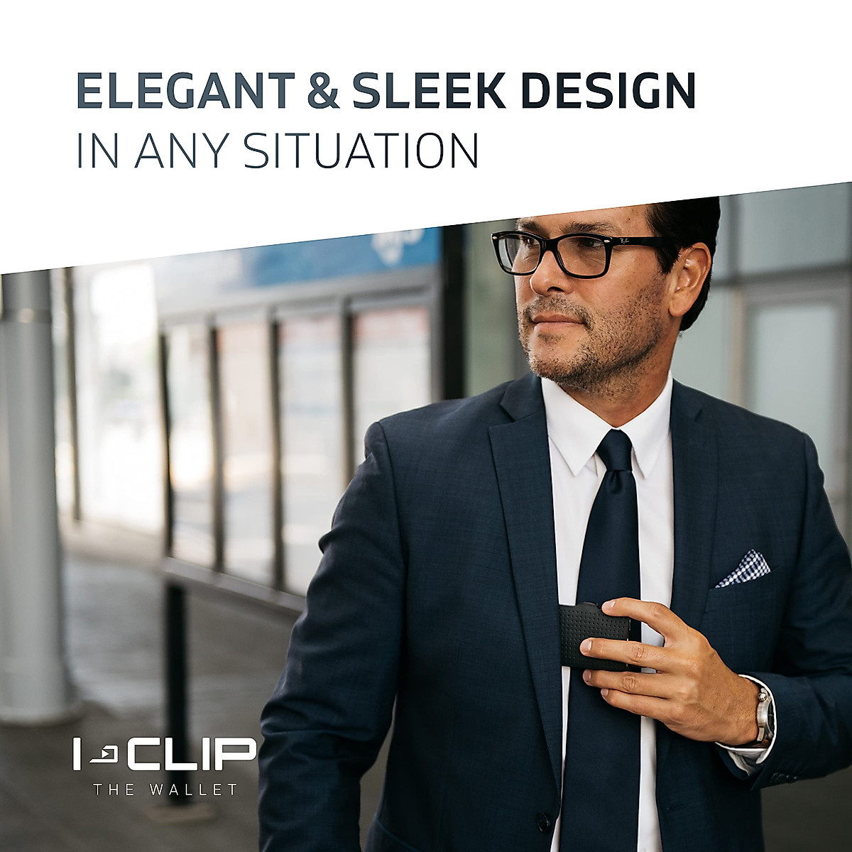 I-CLIP Original Mini Wallet with Moneyclip - Slim Wallet - Leather Wallet - Premium Wallet - Cardholder - AdvantageR Oak