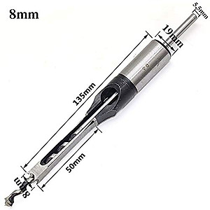 4Pcs HSS Mortise Chisel Set Woodworking Square Drill Bits Wood Hole Saw with Twist Drill