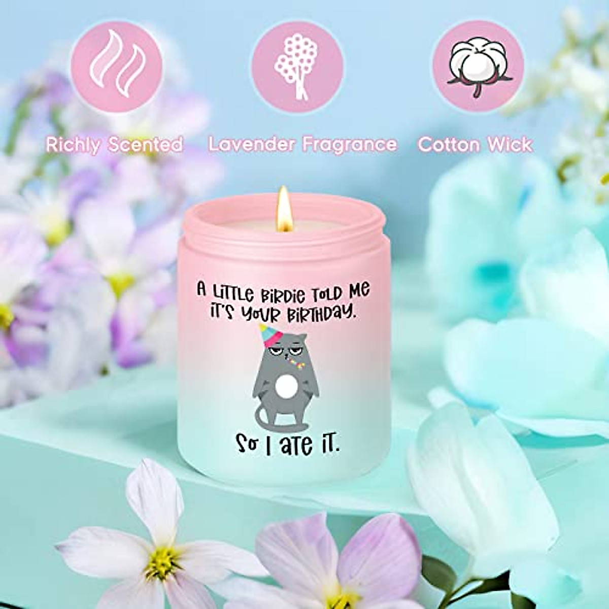 GSPY Scented Candle - Birthday Gifts, Cat Birthday Gifts for Women, Men, Mom, Dad, Best Friend, Daughter, Niece, Sister, Son - 30th 40th 50th 60th 70th 80th Birthday Candle Gifts for Cat Lovers