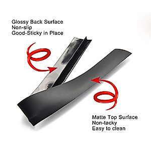 Silicone Stove Counter Gap Cover 21" by Kindga, Easy Clean Gap Filler Sealing Spills Between Kitchen Counter, Appliances,Stovetop, Oven, Washing Machine, Washer, Dryer Set of 2 (Black)