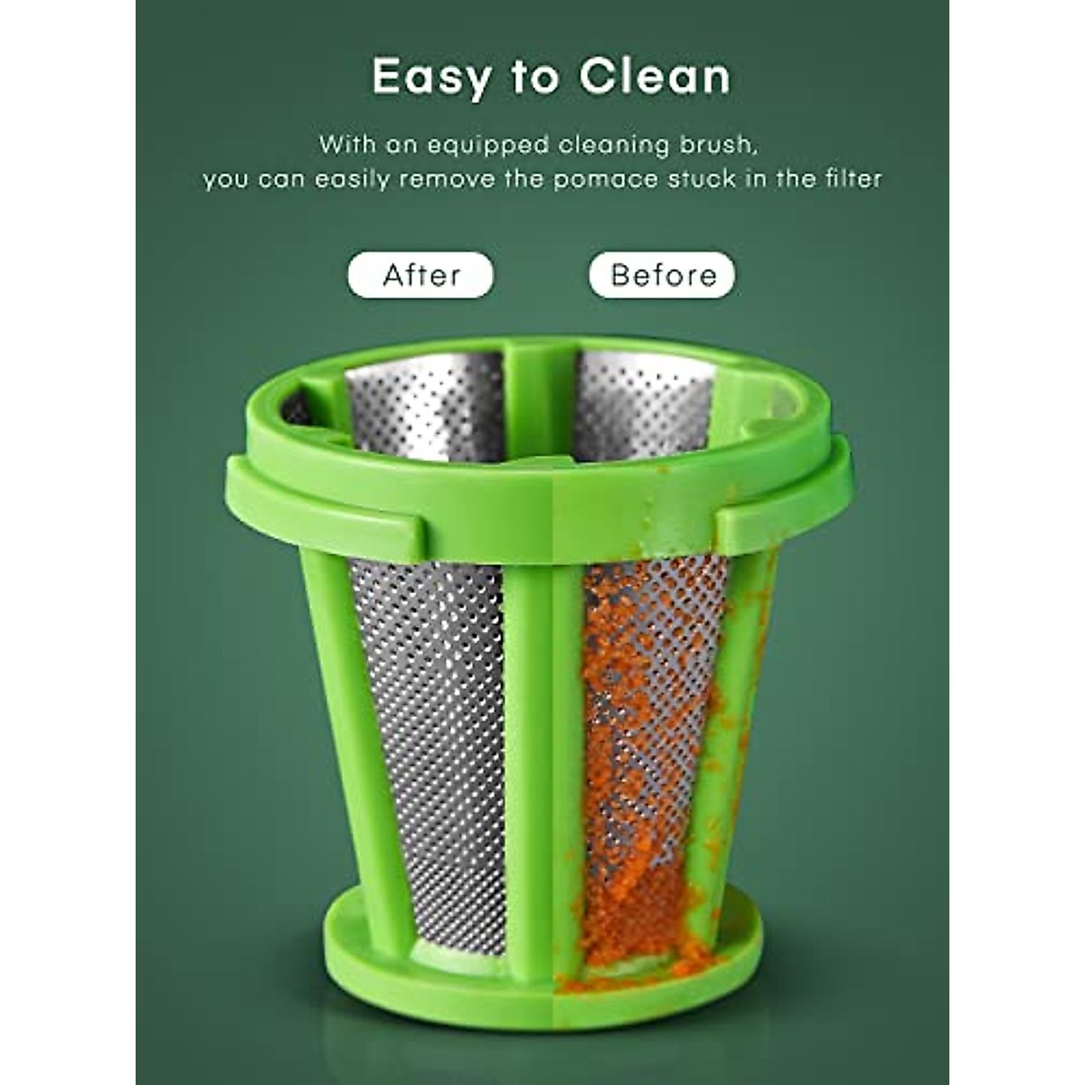 Juicer Machines, HOUSNAT Professional Celery Slow Masticating Juicer Extractor Easy to Clean, Cold Press Juicer with Quiet Motor and Reverse Function for Fruit & Vegetable, Brushes & Recipes Included, Black