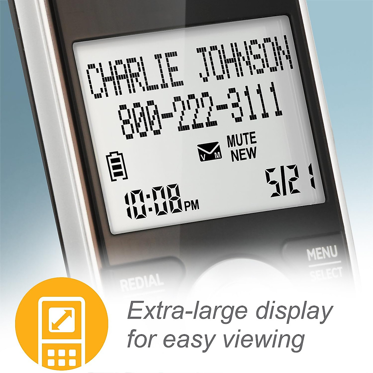 AT&T CL84307 Dect 6.0 Expandable Corded/Cordless Phone with Smart Call Blocker, Silver/Black with 3 Handsets