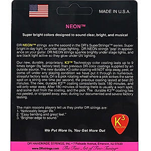 DR Strings HI-DEF NEON Electric Guitar Strings (NPE-9),Pink