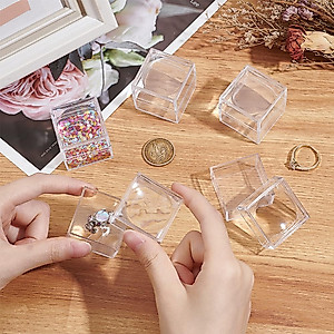 BENECREAT 10pcs 1.57x1.57 Inch Magnifier Box, Clear Square Magnifier Case Acrylic Display Box for Jewellery Display, Insect Observation, Crafting