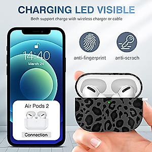 Youtec for Airpods Pro 2nd Generation Case Cover 2022, Leopard Print for Airpods Pro 2 Case Cute Soft Protective Cover with Keychain, for Women Girls Apple for Airpods Pro 2(Dark Leopard)