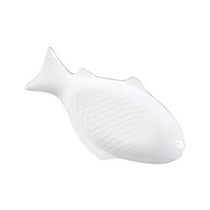 DOITOOL 1Pc Fish Shaped Plate Fish Platter Ceramic Unique Decorative Serving Snack Storage Platter for Party Wedding Restaurants Home (13 Inches, White)
