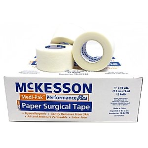 2 Pack Mckesson 1" Paper Surgical Tape (12 Rolls) 16-47310