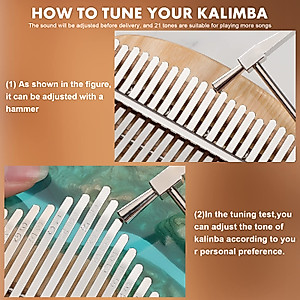 Dohasa 21 Key Kalimba Thumb Piano with Portable Case - Original Design Wood Finger Piano for All Levels of Players - Handheld Musical Instrument Perfect for Beginners and Professionals