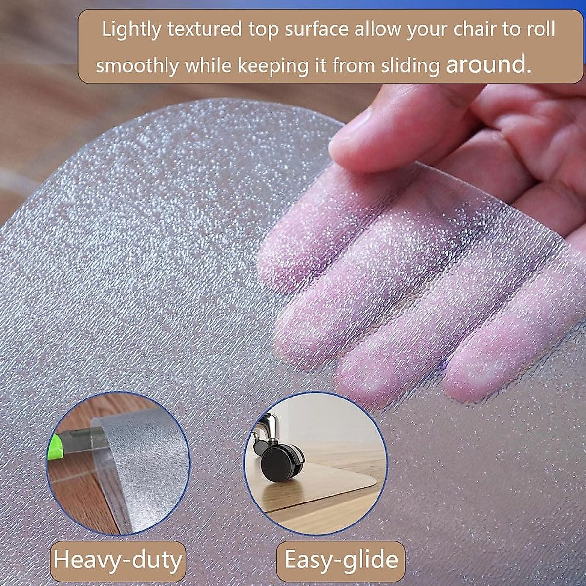Jakarl Office Computer Desk Chair Mat for Hardwood Floor,Office Floor Mats for Rolling Chairs Hardwood Floor,Clear Floor Protector for Desk Chair on Hardwood