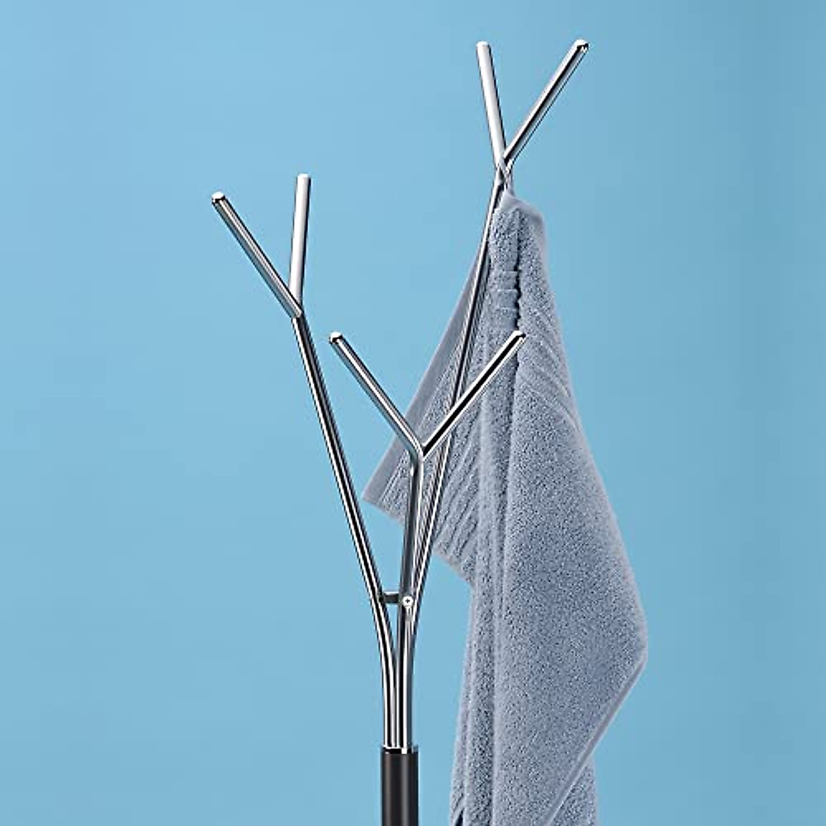 kela Free Standing Towel Rack Stand - Tree Style Organizer for Bath and Hand Towels - Study by Weight - Elegant by Design - Chrome and Black
