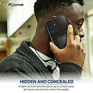 VENA vCommute Wallet Case Compatible with Samsung Galaxy S21 Ultra (6.8"-inch), (Military Grade Drop Protection) Flip Leather Cover Card Slot Holder with Kickstand - Space Gray