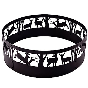 Kapler Fire Ring, Fire Pit Ring for Outdoors, Heavy Duty Firepit Ring 32inch, Hexagon Fire Rings for Camping Patio Backyard Picnic Bonfire Beach