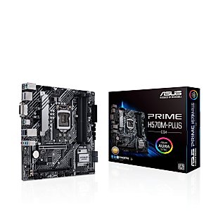 ASUS Prime H570M-PLUS/CSM LGA1200 (Intel 11th/10th Gen) MicroATX Motherboard (PCIe 4.0, 8 Power Stages, HDMI, DVI, DisplayPort, Dual M.2, Intel 1Gb LAN, USB 3.2 Gen 2 Type-C, Thunderbolt™ 4, ACCE)