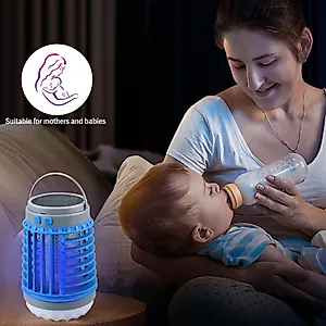 Mozz Guard Mosquito Zapper 2024, New Solar Outdoor Waterproof Mosquito Lamp, Portable Suitable for Home Garden, Camping, Picnic (Orange-1Pc)