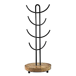 Tribello Coffee Mug Tree for Counter, Large Steady Coffee Cups & Tea Mug Tree Stand, Modern Farmhouse Kitchen Countertop Coffee Cup Holder - Large 8 Mug Holder