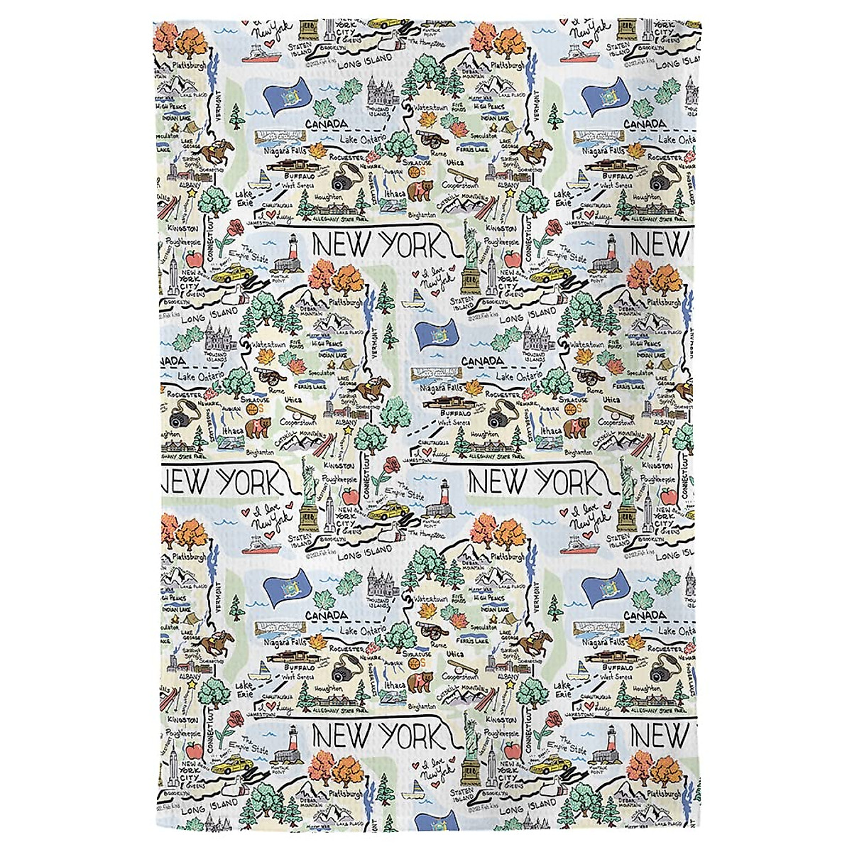 Fish Kiss State Map Multi-Use Towel (New York)