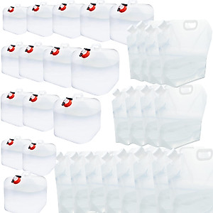 WMXWAN 122Gallon/16PCS×2.6Gal 15PCS×5.3Gal Water Storage Containers, Emergency Water Storage，Collapsible Water Containers bag, Water Hydration Bladder For Fishing, Camping, Hiking&Survival Ki