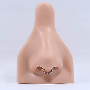 FANSING 18g 8mm Nose Rings for Women 316L Surgical Steel Nose Hoop 18 Gauge Pierced Rings for Nostril Septum Daith Cartilage Helix Piercing Jewelry Twisted Hypoallergenic Nose rings