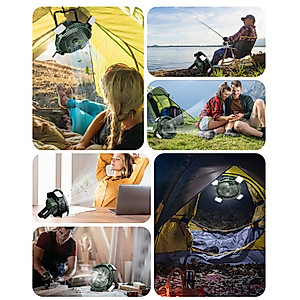 Camping Fan with LED Lantern, 8000mAh Rechargeable Battery Powered Tent Fan for Camping Hanging, Camping Outdoor Fan with Remote, 4 Speed Camping Fan for Tents,Travel,Home,Fishing,Sleep,Emergency