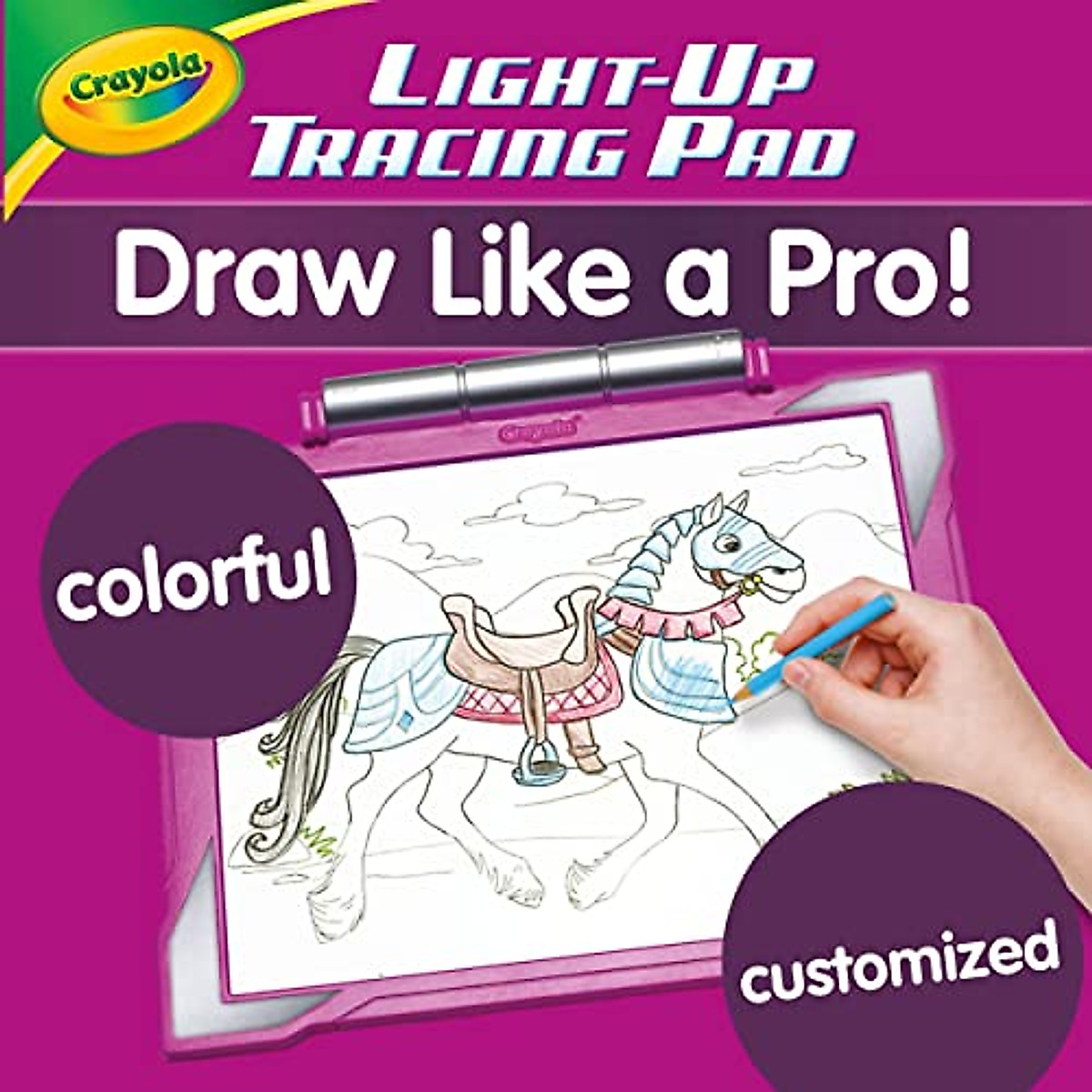 Crayola Light Up Tracing Pad Pink, Gifts & Toys for Girls and Boys, Age 6, 7, 8, 9 [Amazon Exclusive]