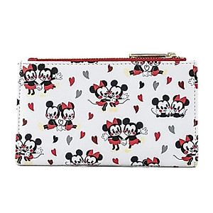 Loungefly Disney Mickey and Minnie Mouse Love AOP Faux Leather Wallet