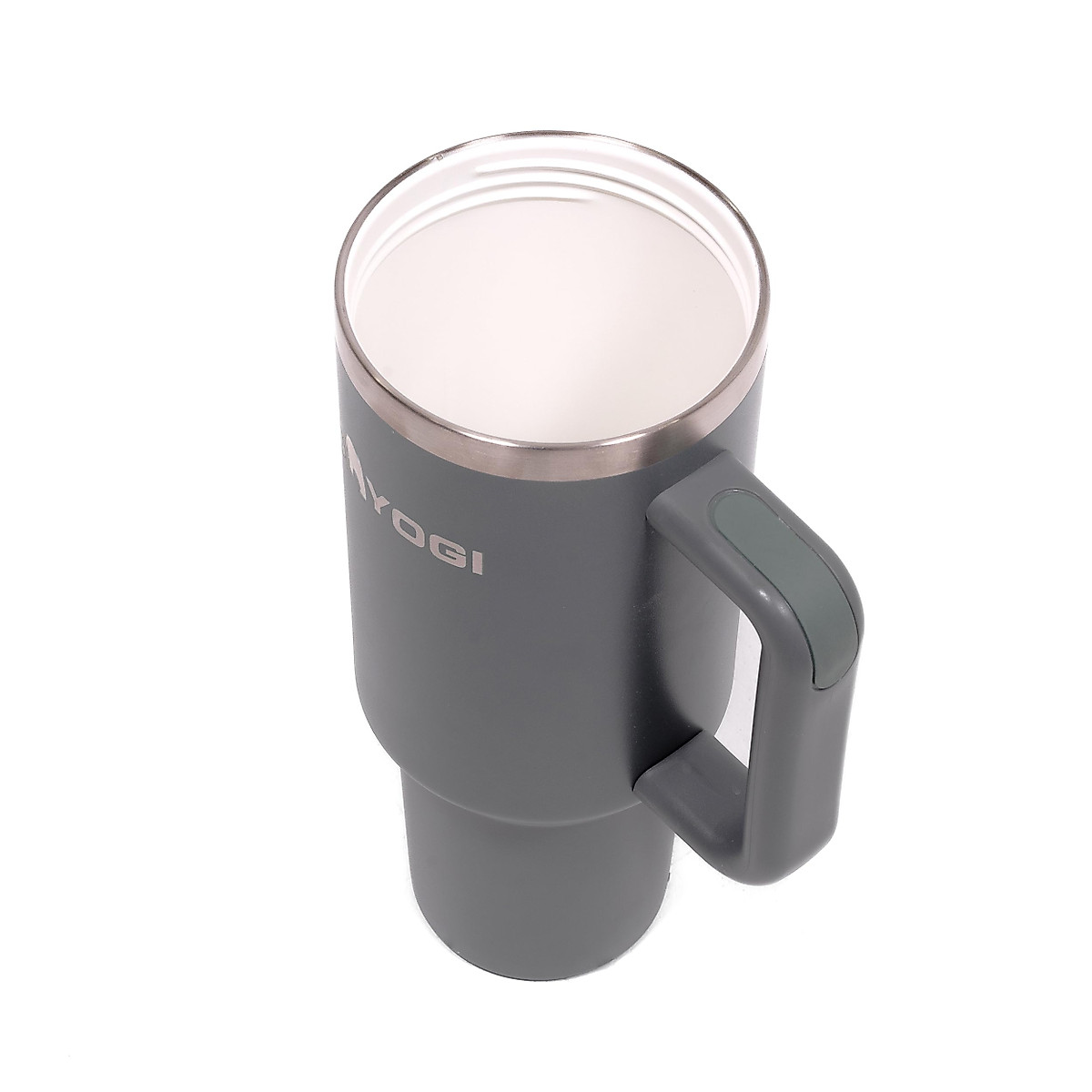 YOGI Ceramic Lined Tumbler with Handle and Straw Lid, Stainless Steel Travel Mug & Water Tumbler, Vacuum Sealed Cup with Handle - 40oz Graphite