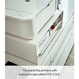 Yamazaki Home Desktop Printer Stand - Computer Accessory Office Organizer, Steel, Minimal Assembly Req.