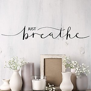Vinyl Wall Decal Inspiring Quote Just Breathe Words Letter Stickers Mural 28.5 in x 5 in gz075