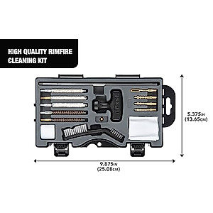 Allen Company Ruger Rimfire .22 Cal Rifle and Handgun Cleaning Kit with Case - Pistol Cleaner - 16-Piece - Gun Accessories for Men and Women,Grey