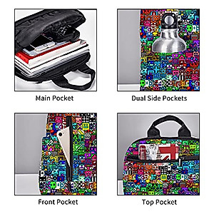 Geometry Dash Travel Backpack Multipurpose For Kids Teens Unisex Casual Daypacks Laptop Bookbag Outdoor Black
