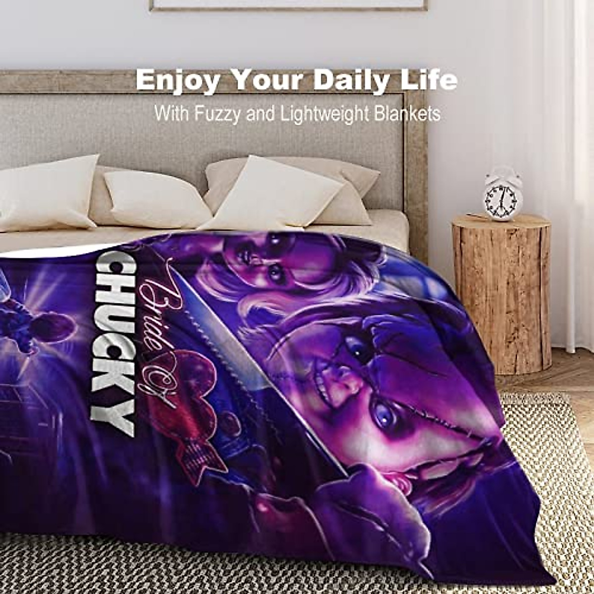 Chucky Soft Flannel Blanket Horror Movie Throw Blanket All Season Air Conditioner Blanket for Couch Bed Sofa 40"x50"