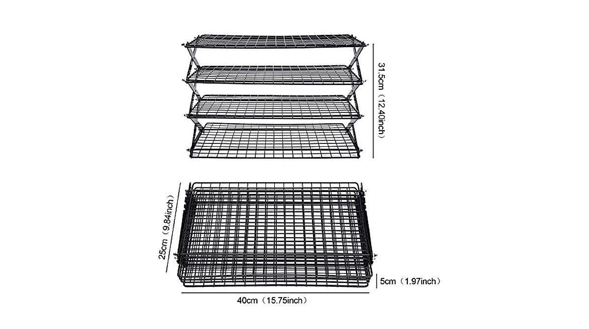 Cooling Rack, 4-Tier Upgraded Collapsible Cooling Rack Portable ...