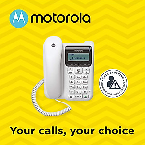 Motorola CT610 Corded Telephone - Answering Machine & Call Blocking