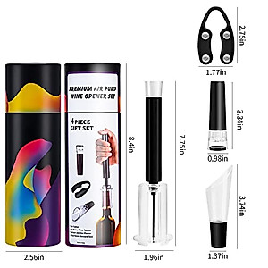YLMIJFE Wine Bottle Opener, Aluminum tube wine air pressure bottle opener set,With Wine decanter, Vacuum bottle stopper, Aluminum foil cutter.Necessary for wine lovers