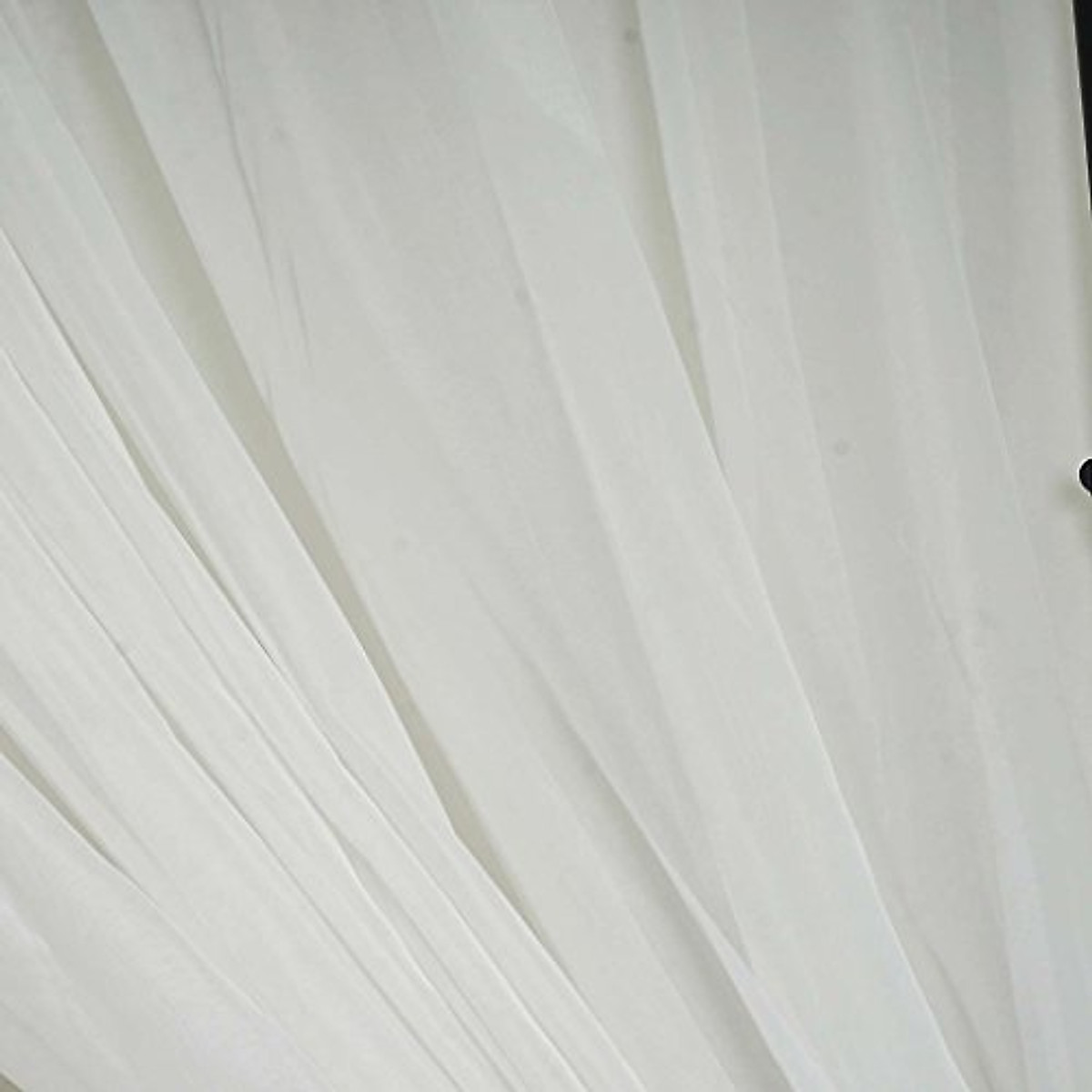 BalsaCircle 10 feet x 10 feet White Sheer Voile Backdrop Drapes Curtains 2 Panels 5x10 ft - Wedding Ceremony Party Home Decorations